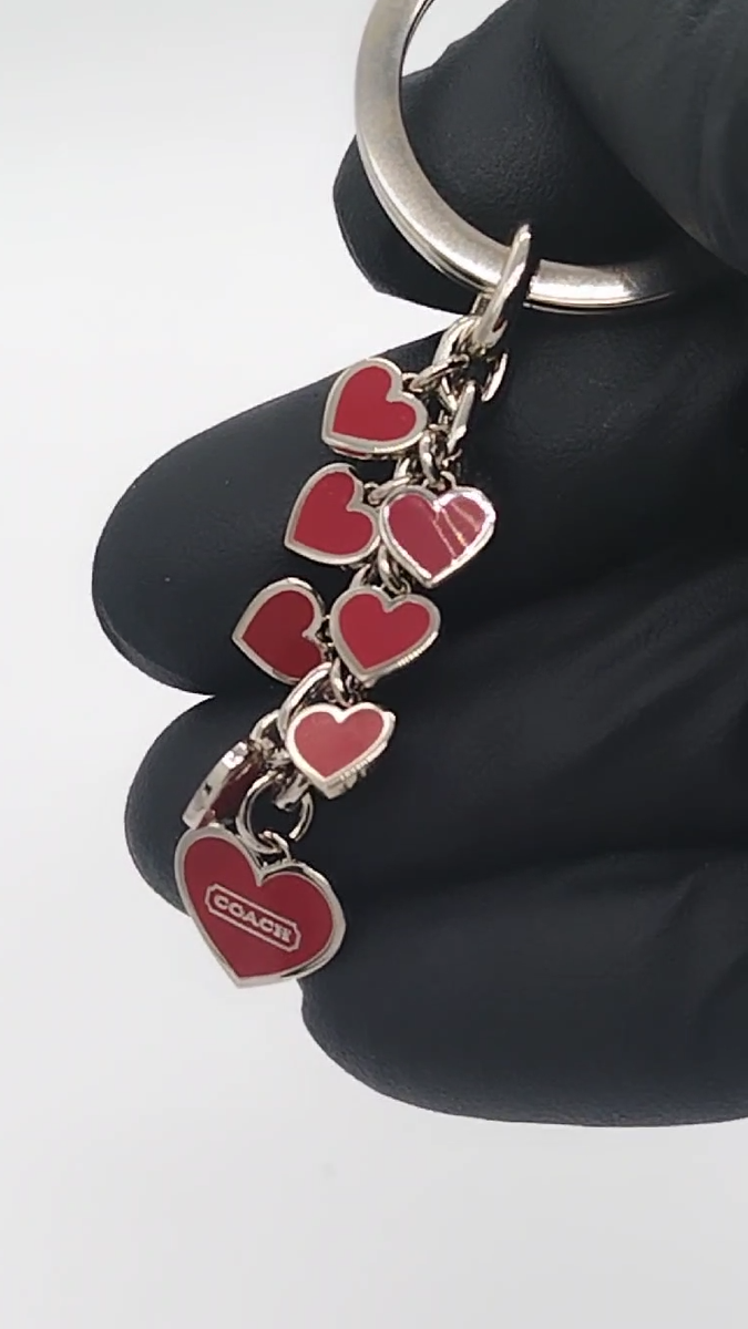 Coach Keychains Enamel Hearts