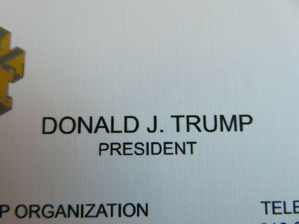 DONALD TRUMP, Business Card from his Company THE TRUMP ORGANIZATION ...