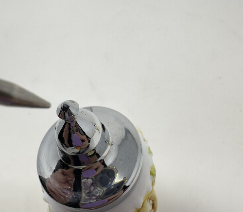 Vtg 1970's Fenton SEARS EXCLUSIVE Painted Cabbage Rose Milk Glass Salt ...