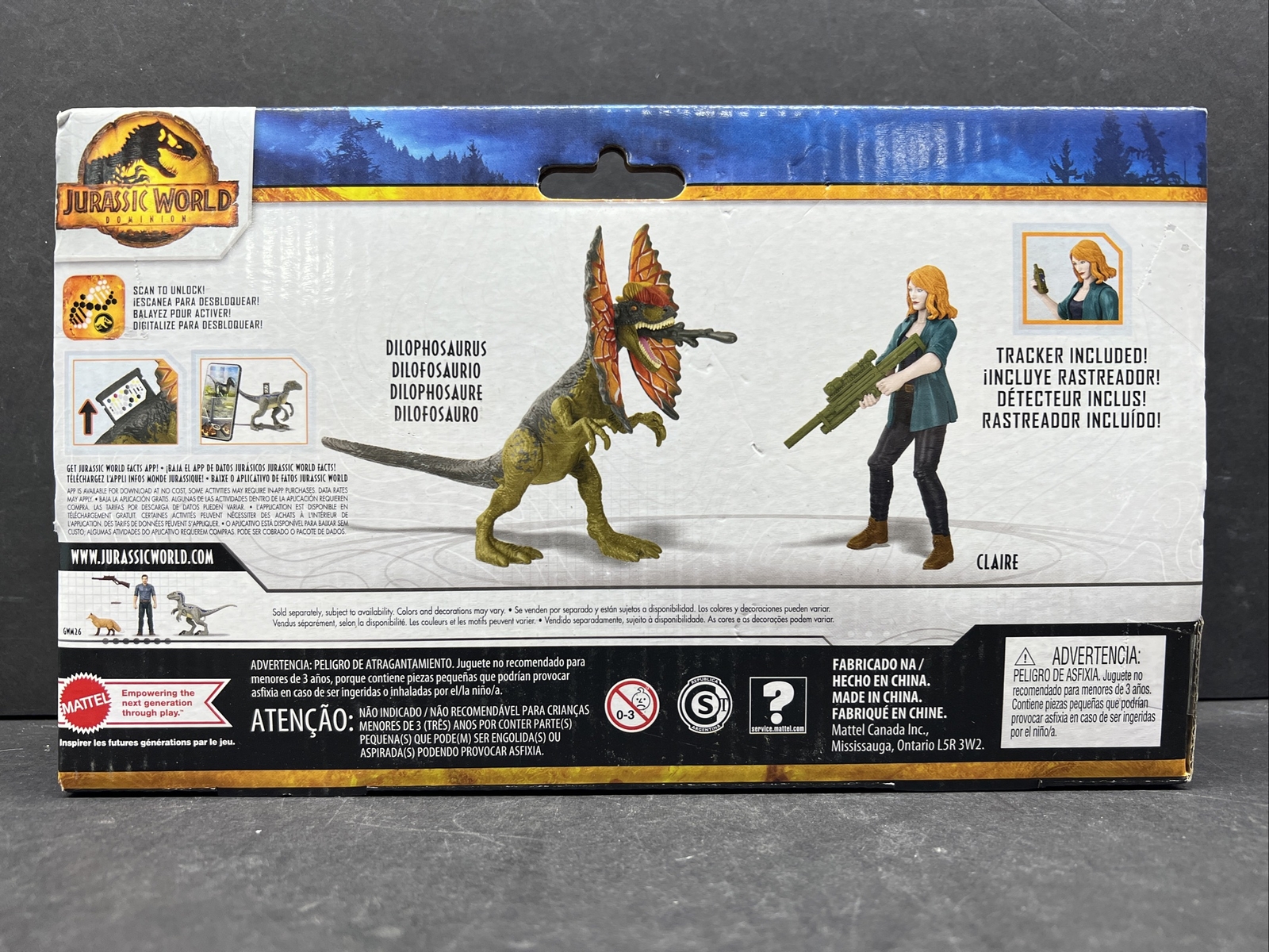 Jurassic World Dominion Claire & Dilophosaurus Dinosaur Action Figures ...