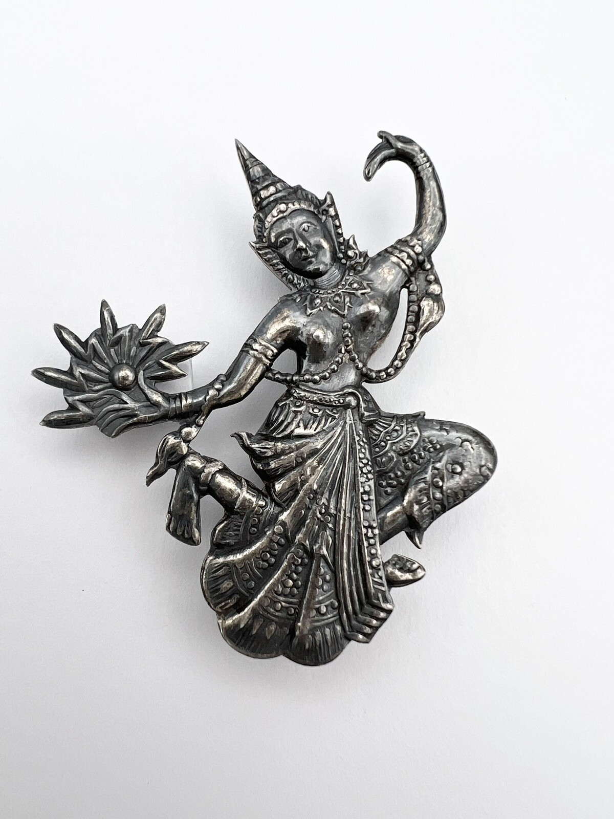 Vintage Dancing Goddess Pin/Brooch Signed Siam Silver | eBay