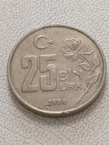 1998 Turkey 🇹🇷 25 Bin Lira Coin Kayihan coins T77 | eBay