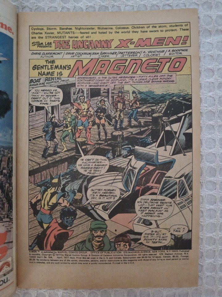 The X-Men #104 (Marvel Comics April 1977) Magneto Wolverine Claremont ...