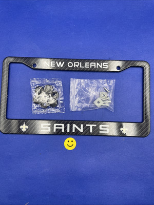 🔥1x New Orleans Saints License Plate Frame W/ Hardware Carbon Fiber ...