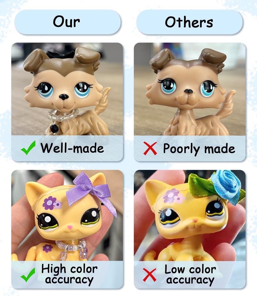 Littlest Pet Shop LPS Figures Dog and Cat Old Collie LPS Pack 3PCS ...