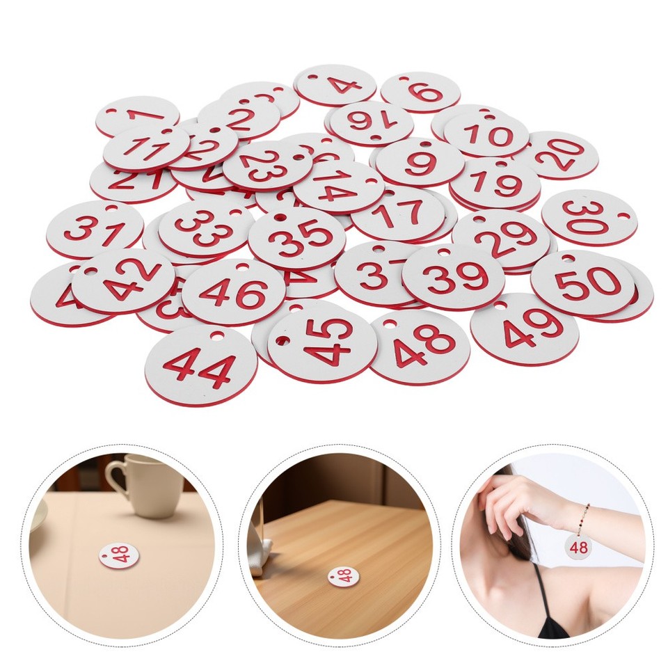50 Pcs Intelligent Number Board Identification Tag Numbers Label Tags ...