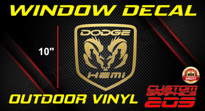 HEMI Dodge RAM Window Decal Waterproof Vinyl Sticker ORACAL 651 USA | eBay