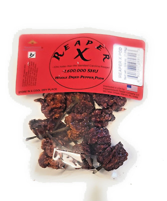 REAPER X 1/4oz WHOLE DRIED PODS ~33% hotter than standard Carolina ...