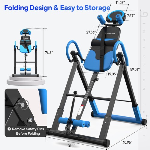 Pooboo F-I12601-UP Inversion Table - Black/Orange for sale online | eBay