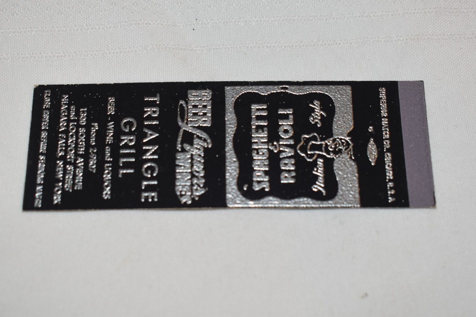 Triangle Grill Niagara Falls New York 20 Front Strike Matchbook Cover ...