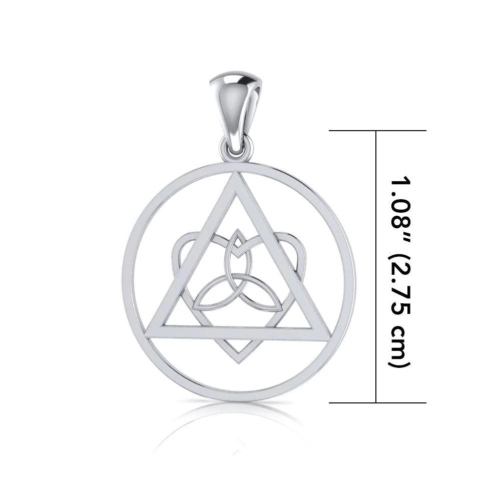 AA Recovery Symbol Heart 925 Sterling Silver Pendant Inspirational Fine ...