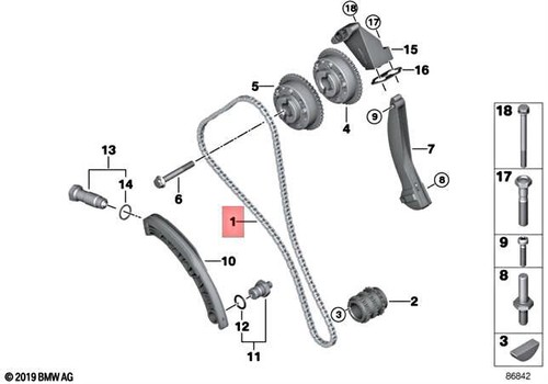 Genuine BMW E46 E65 E66 E67 E81 E87 E87N E90 F20 Timing chain OEM ...