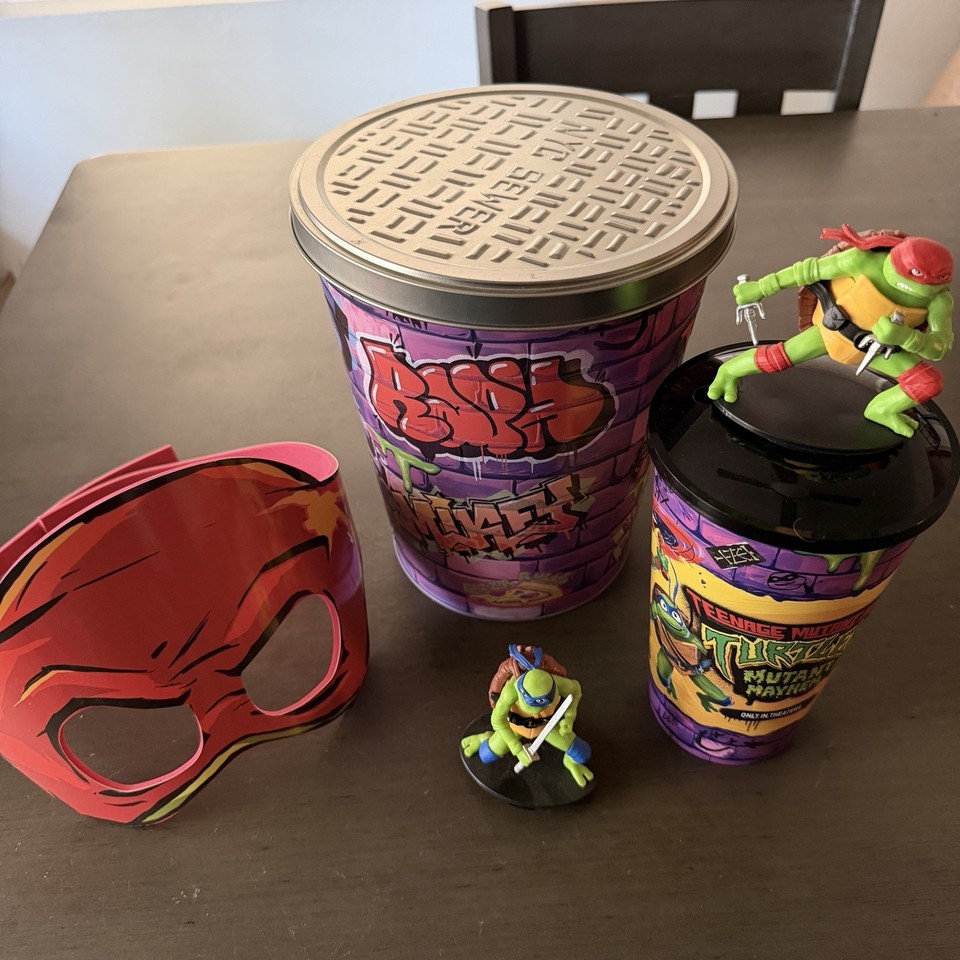 Teenage Mutant Ninja Turtles Mutant Mayhem Popcorn Bucket Tin 2023 W ...