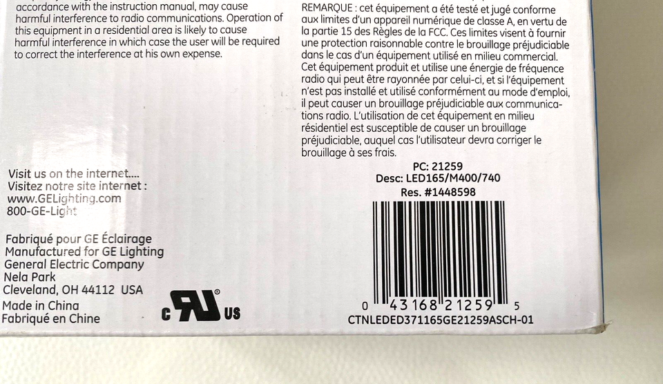 GE LED 4000K ED37/EX39 BASE LED165/M400/740 LED Bulb GENUINE | eBay