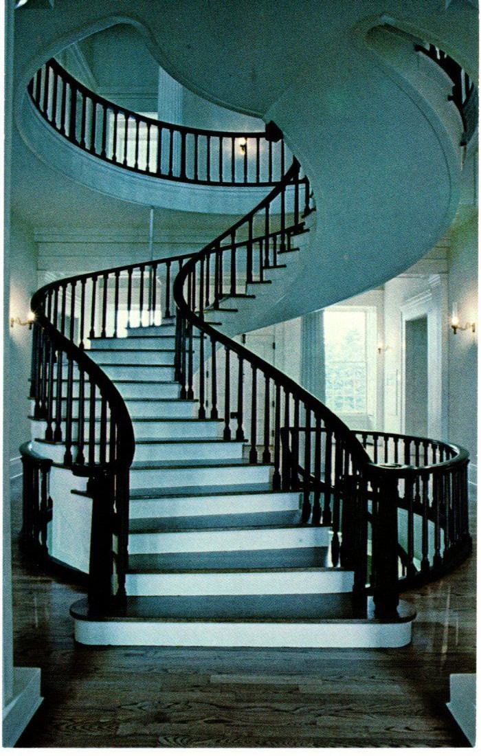 Reverse Spiral Staircase, Old Capital, University of IA Campus Postcard ...