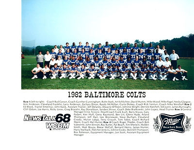 1982 BALTIMORE COLTS 8X10 TEAM PHOTO SCHLICHTER BEACH FOOTBALL NFL USA ...