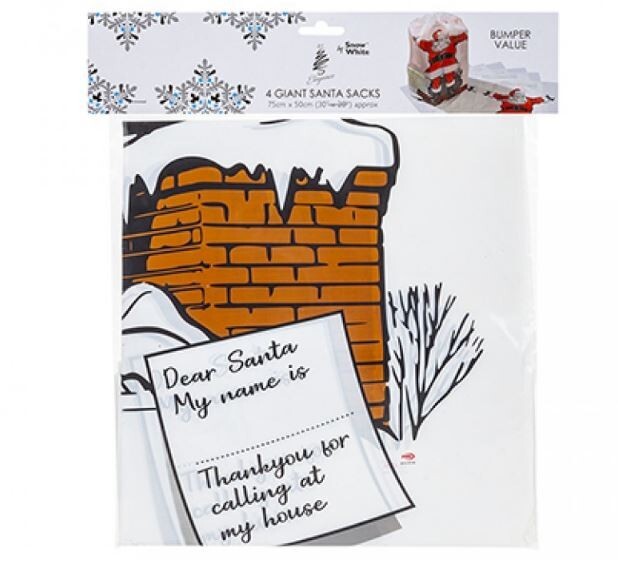 4 X Large Santa Sacks Value Multipack Christmas Strong Vinyl Gift Bag ...