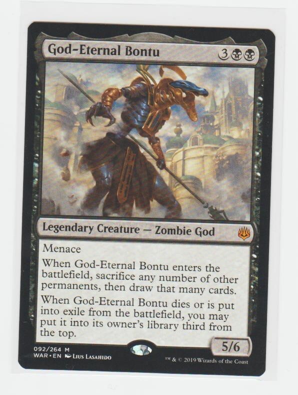 Magic the Gathering ~ MTG ~ 1x God-Eternal Bontu ~ War of the Spark ~ M ...