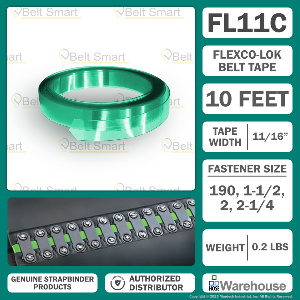 Genuine Flexco FL11C Belt Tape – 10 Foot Roll, 11/16" Conveyor Belt Splice Tape | eBay