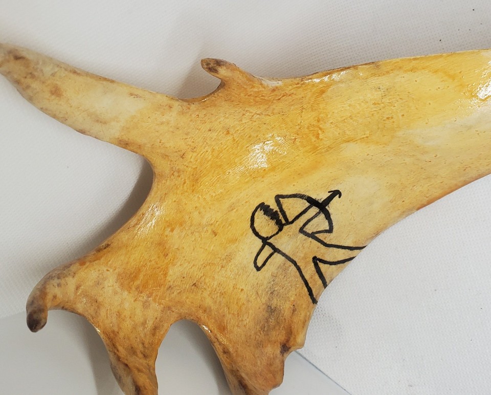 Antique/Vtg Alaska Inuit Inupiak Caribou Scrimshaw Native Artifact ...