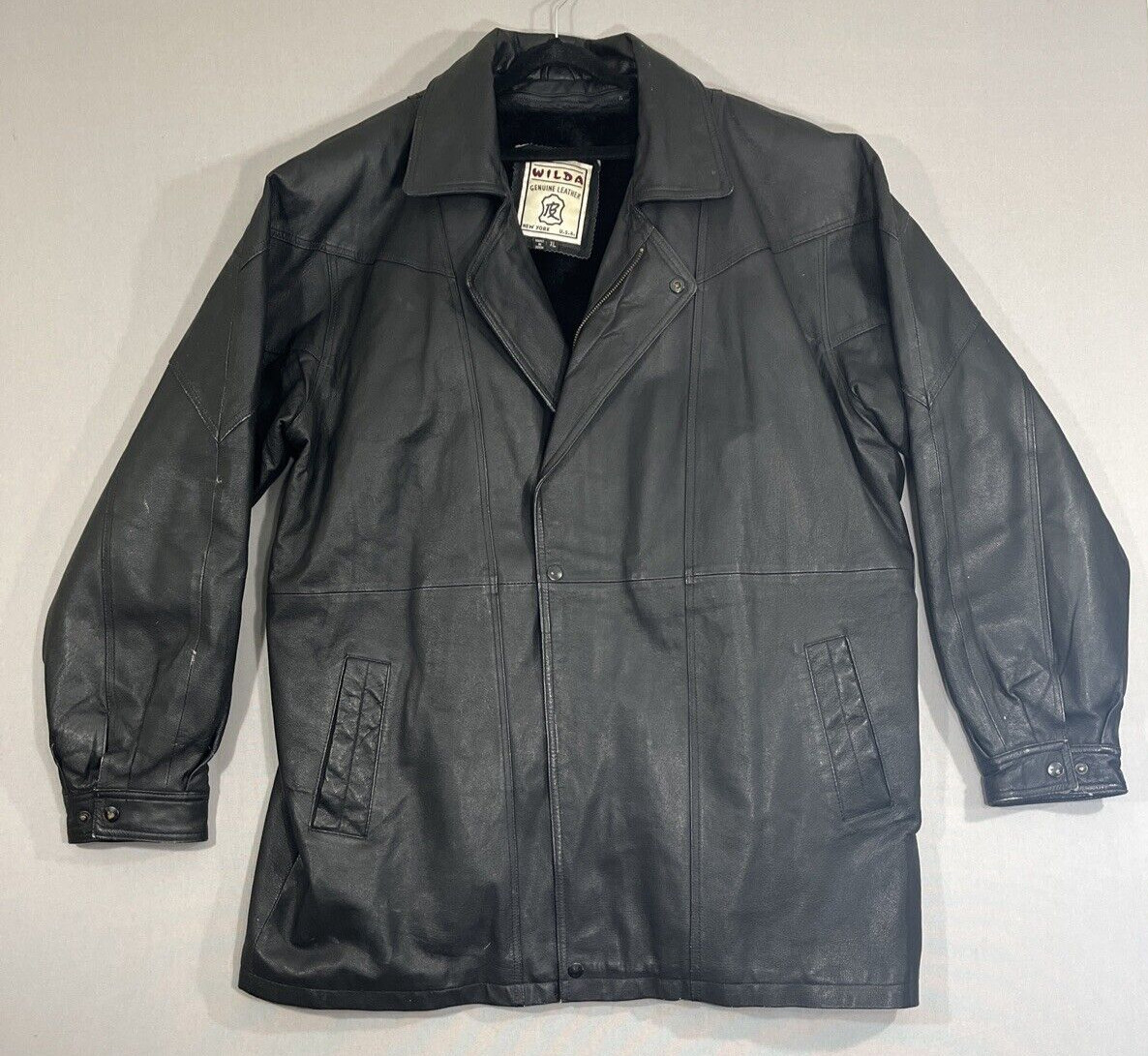 Wilda Black Genuine Leather Jacket Mens Size XL - Gem