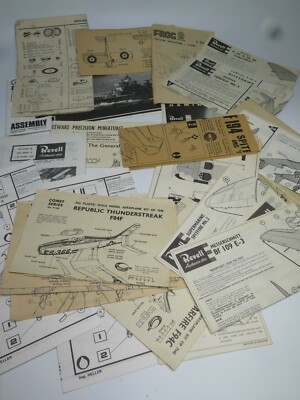 VINTAGE Model Kit Instruction Sheets 1960s/70s Revell Matchbox Frog ...