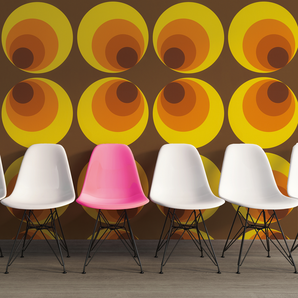 AS Creation Retro Geometric Wallpaper Vintage Feature Wall Yellow/Brown ...