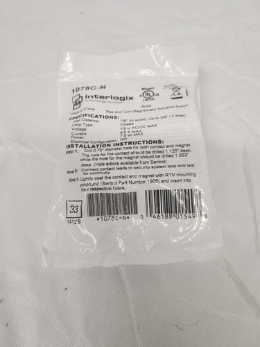 GE / Interlogix 1078C-N Door position Switch NOS. White NEW | eBay