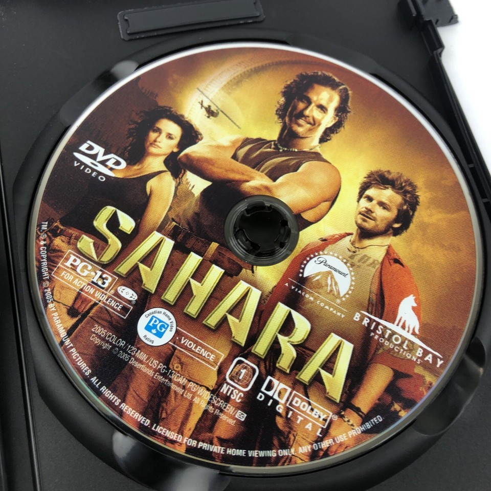 Sahara (DVD, 2005, Widescreen Collection) Matthew McConaughey, Steve ...