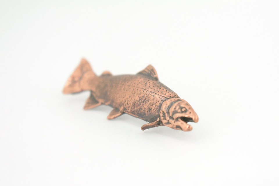 Rainbow Trout Pin, Handmade Fish Pin, Pewter, F001, 2”, Fishing Gift ...
