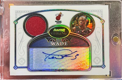 2006-07 Bowman Sterling Dwyane Wade Game Worn Jersey Auto Refractor ...