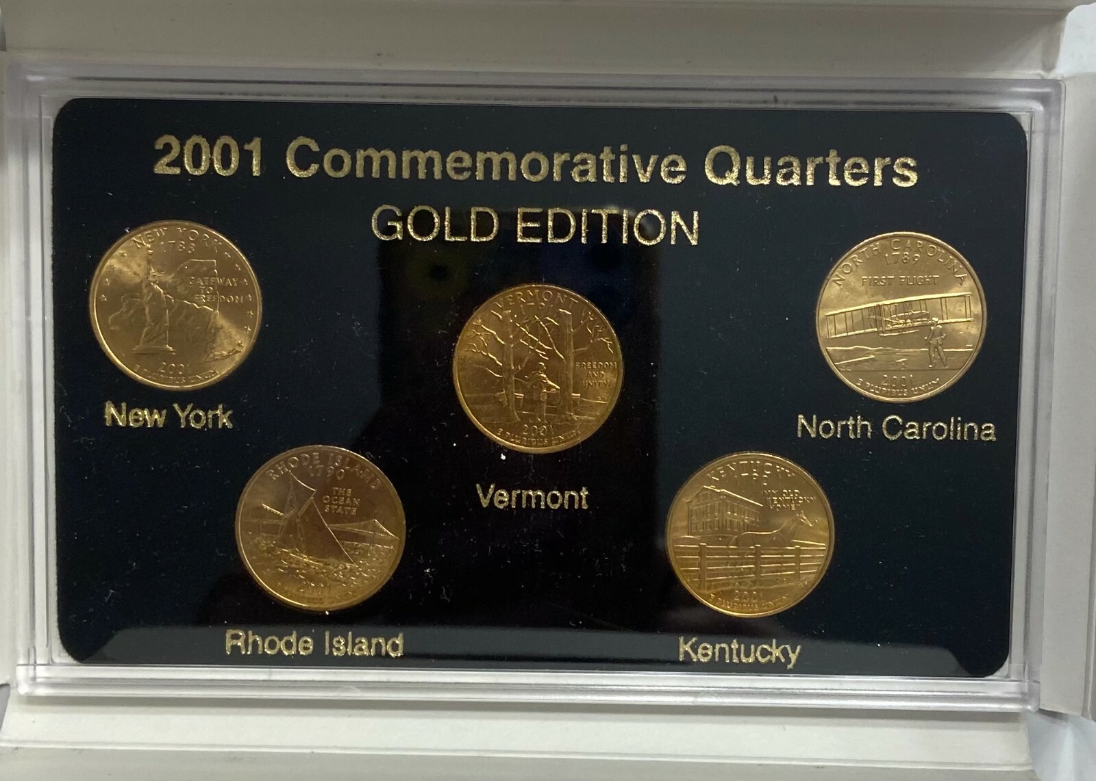 2001 STATE QUARTERS - GOLD EDITION - COIN SET - L@@K AT PICTURES ...