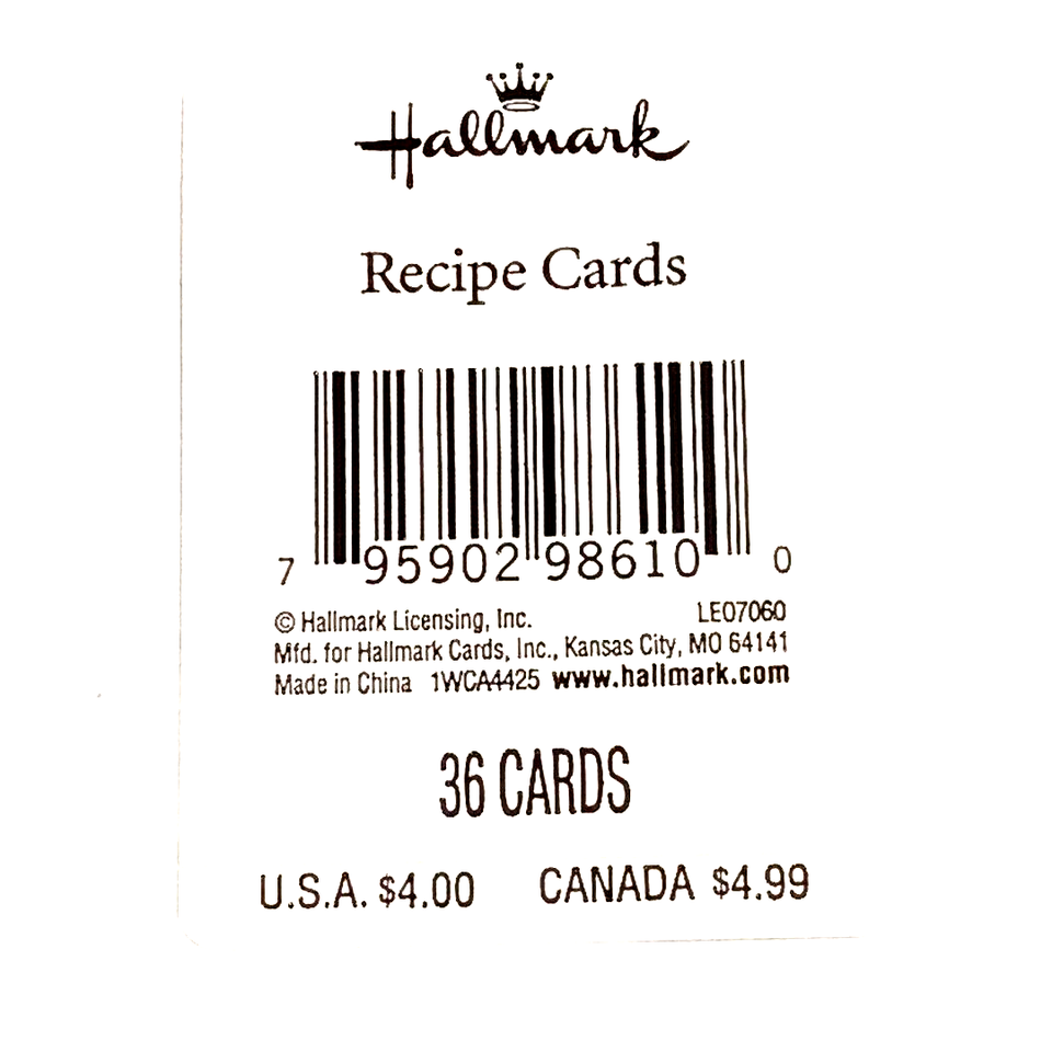 Hallmark Recipe Cooking Cards Heartbeat Border 36pk NIP Black and White ...