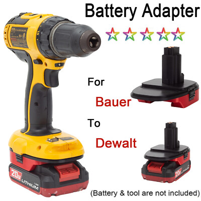 For Bauer 20V Li-ion Battery Adapter Converter to for Dewalt 18V Power ...