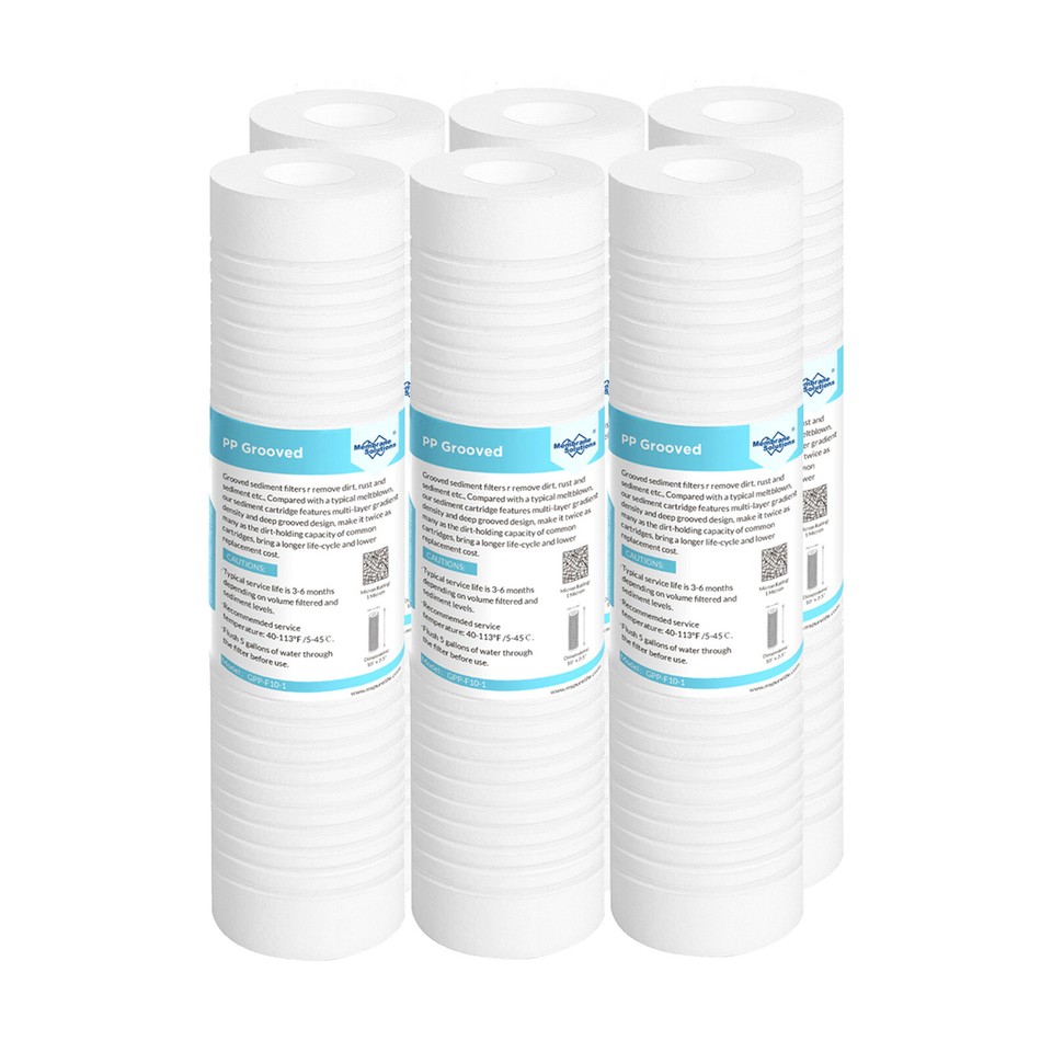 1-50Pack 0.5/1/5 Micron 10x2.5" Grooved Sediment Water Filter Replace ...