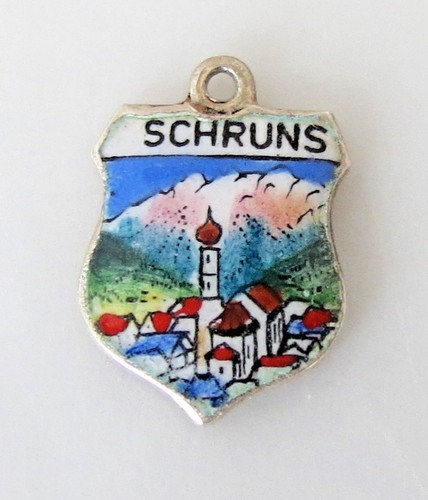 SCHRUNS Austria Vintage Silver Enamel Travel Shield Charm RARE | eBay