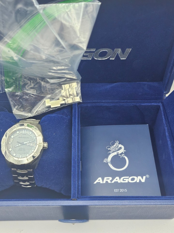 Aragon Men's Watch Model A506 Silver Dial Hercules Automatic 50mm 200m ...