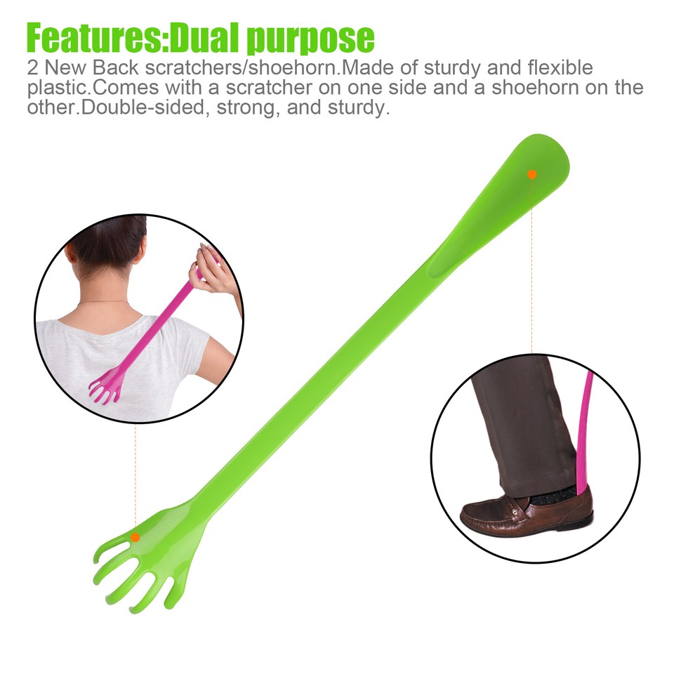 3X 20" Plastic Hand Back Scratcher Massager Pick Itch Relief Long Reach ...