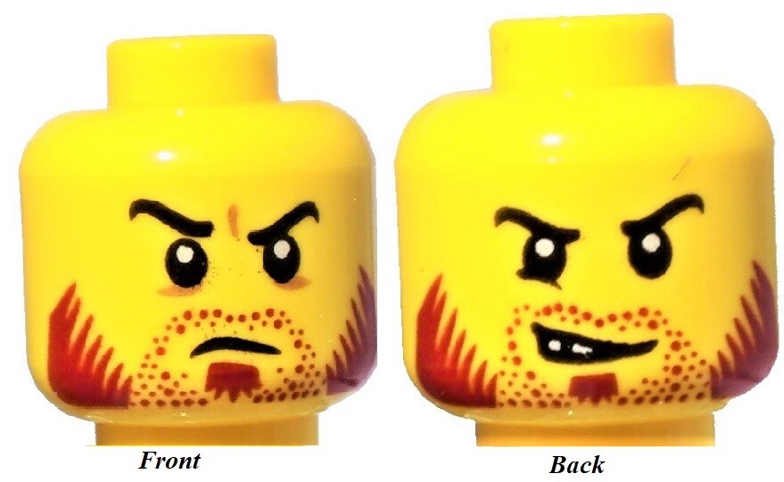 ☀️NEW Lego Male Minifigure Minifig Dual Head Red Beard Goatee #23 | eBay