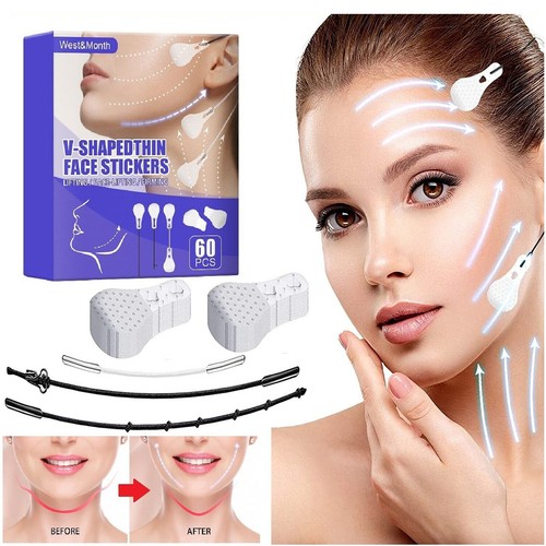 60PCS Skin Care V Tapes Shape Tape Anti Wrinkle Instant Face Neck Eye ...