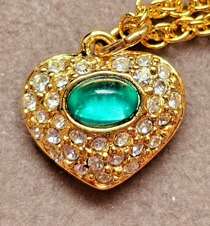 NWOT VINTAGE JOAN RIVERS GOLDTONE/RHINESTONE HEART NECKLACE | eBay