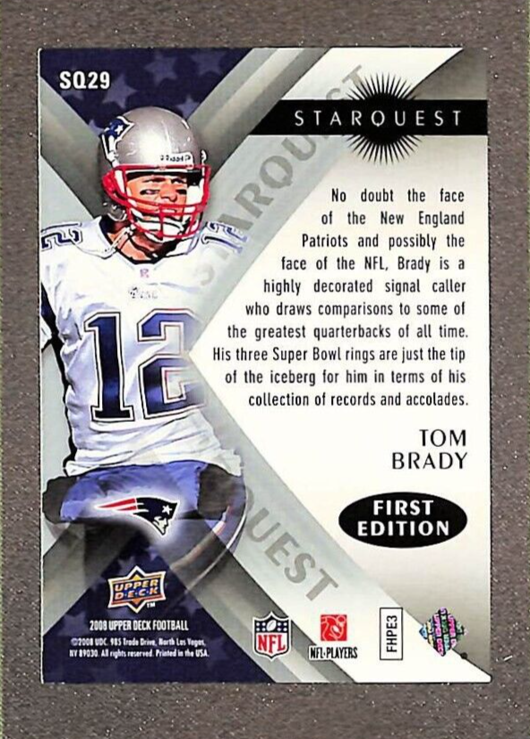 Tom Brady 2008 Upper Deck StarQuest Silver Board 1st Edition #SQ29 | eBay