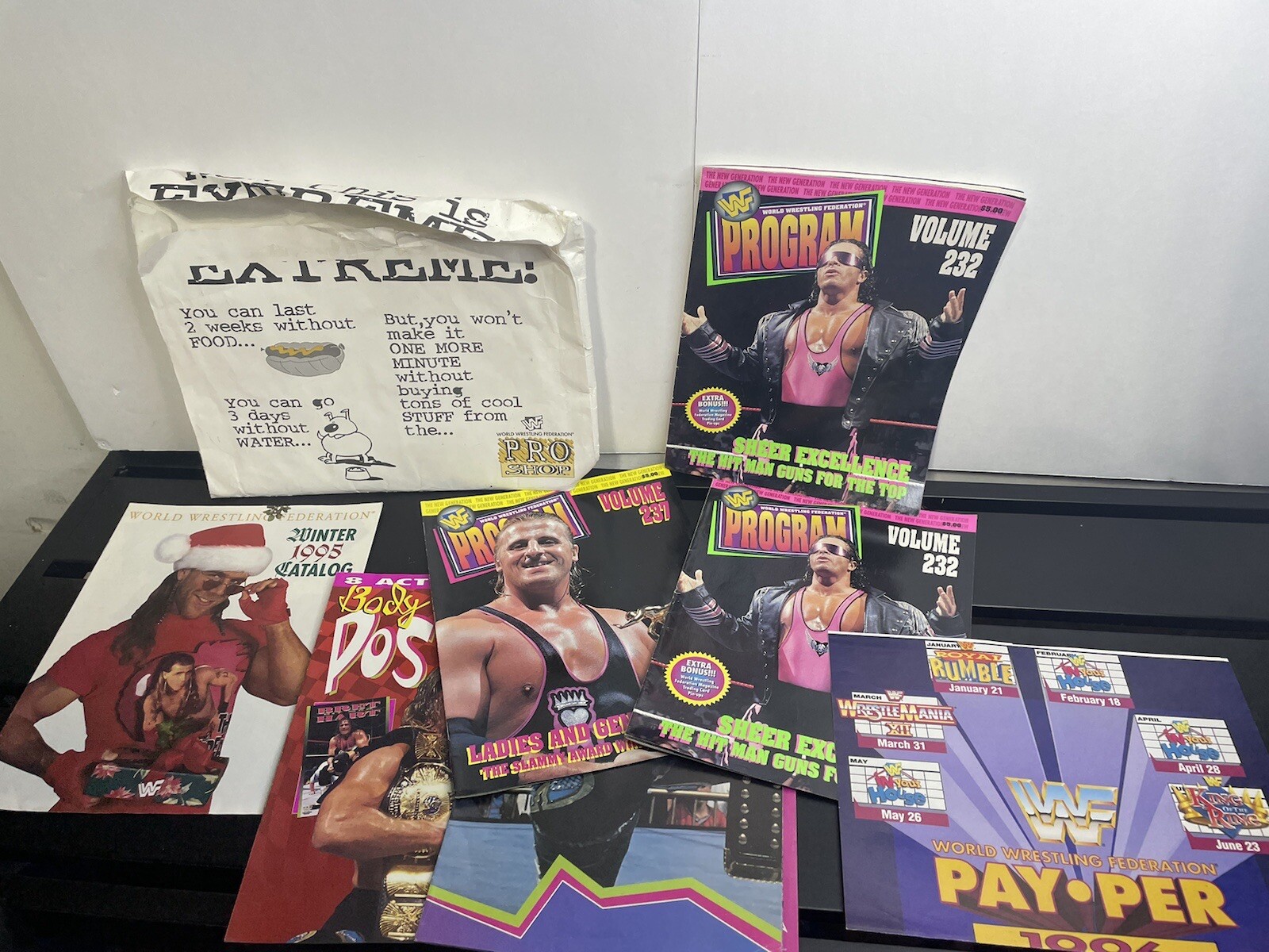 Vintage 1995 WWF Lot: Program 232 237 Posters Shawn Michael Mankind ...