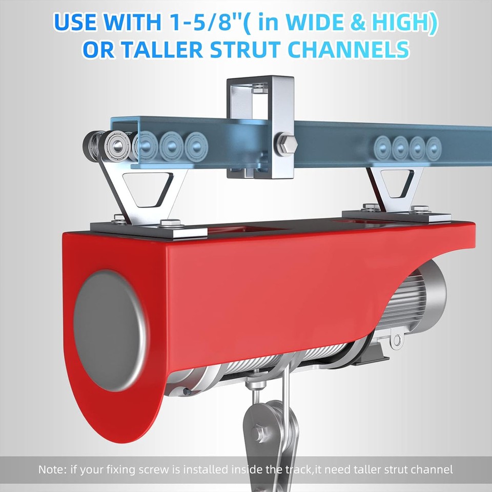 2x 8 Wheels Trolley Assembly 2700 Pounds T Pulley Assembly For Curtain ...