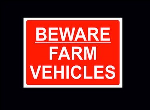 BEWARE FARM VEHICLES sign or sticker all sizes tractor plough machinery ...