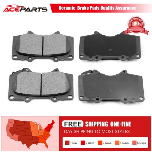 4PCS FRONT CERAMIC DISC BRAKE PAD FOR TOYOTA 4RUNNER TACOMA TUNDRA FJ ...