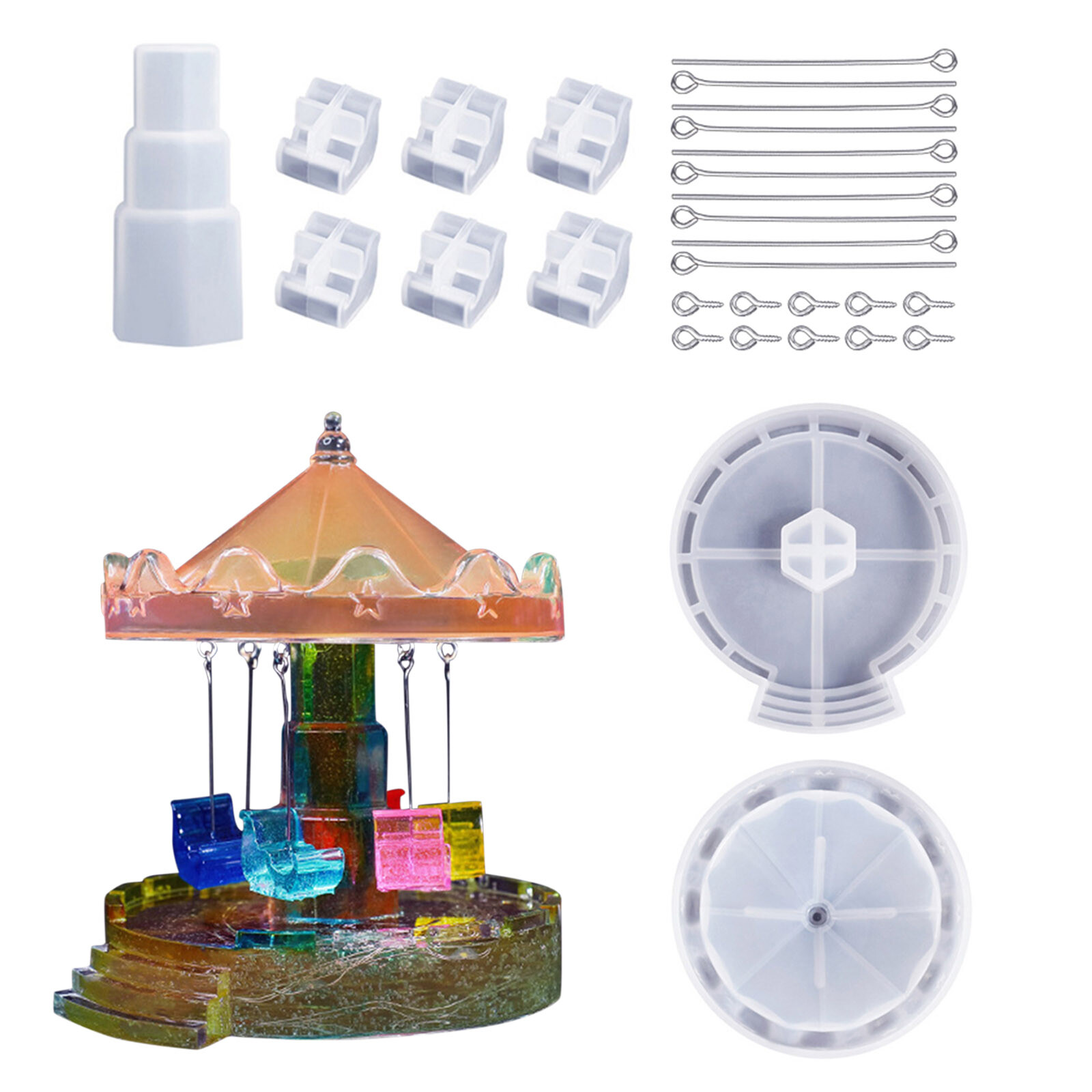 Resin Mold - Carousel Swing Chair Ornament Casting DIY Making Kit ...