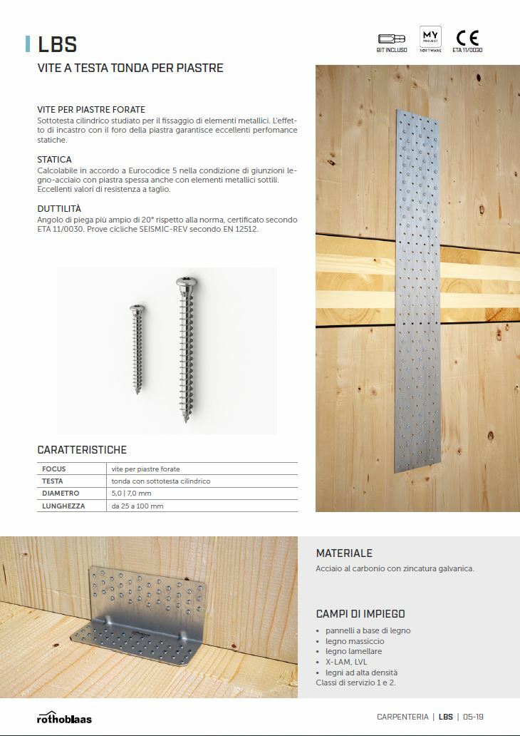 Vite LBS per piastre forate e AluMidi 5x50/60 Rothoblaas - confezione ...