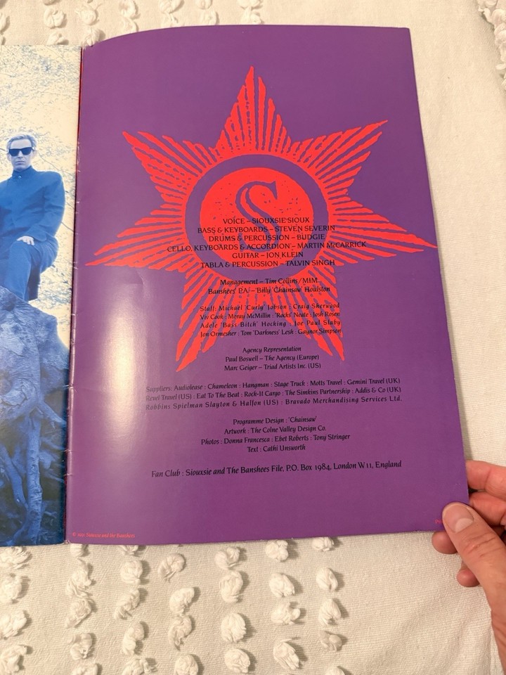 Siouxsie and The Banshees 1991 Superstition World Tour Book Concert ...