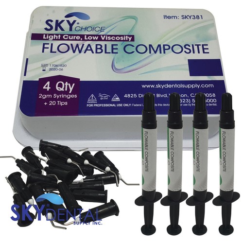 FLOWABLE COMPOSITE 4 SYRINGES +20 Tips A1 A2 A3.5 B1 B2 B3 B4 C1 C2 C3 ...